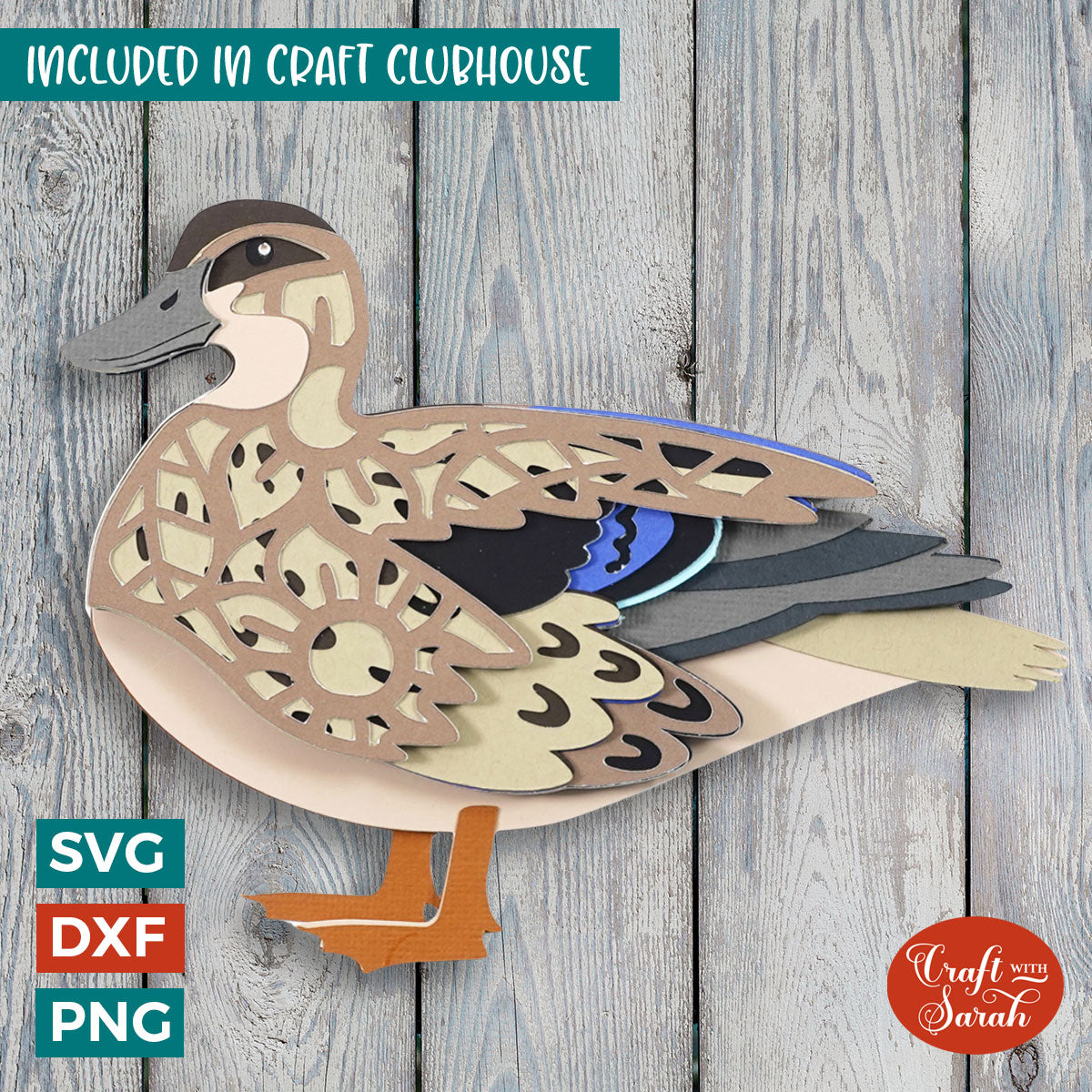 Duck Female SVG | Layered Mallard Duck Cutting File – Craft with Sarah