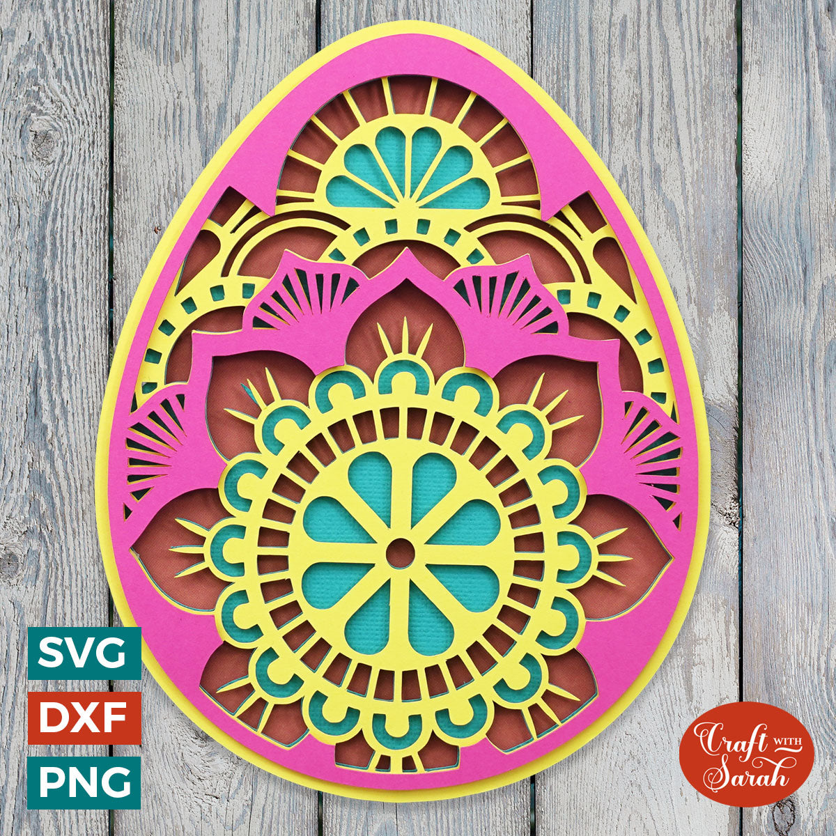 Mandala Easter Egg SVG | 3D Easter Egg SVG – Craft with Sarah
