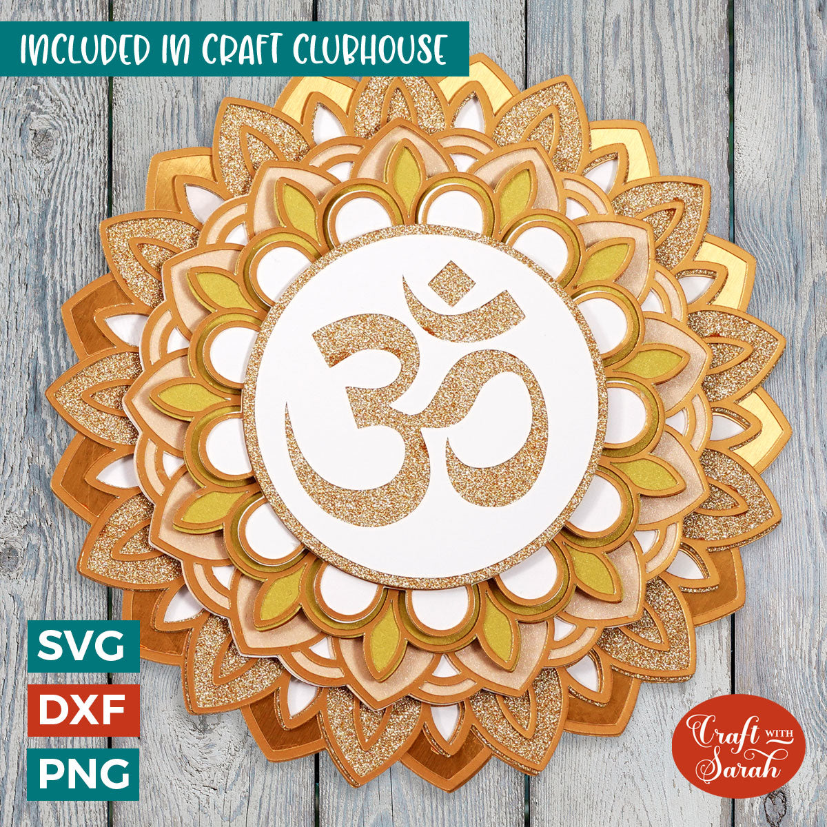 Om Symbol SVG | Layered Om Symbol with Mandala Cutting File – Craft ...