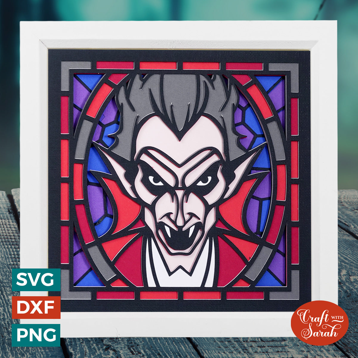 Stained Glass Vampire SVG | Layered Halloween Vampire Stained Glass Cu ...