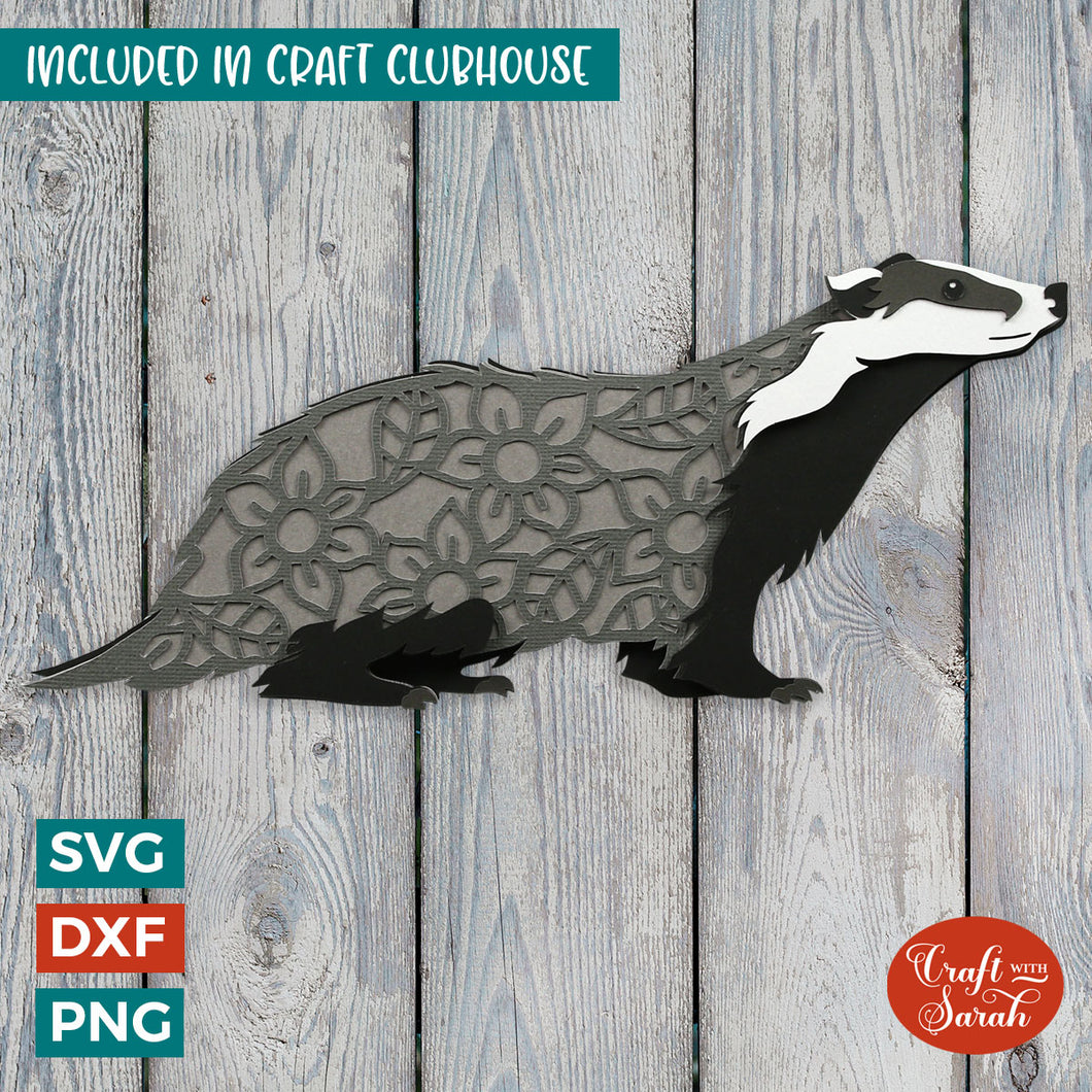 Badger SVG | Layered Woodland Badger Cutting File – Craft with Sarah