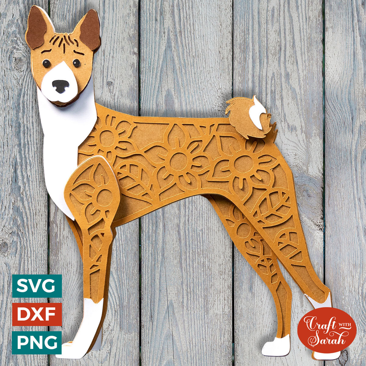 Basenji SVG | Layered Basenji Dog Cutting File – Craft with Sarah