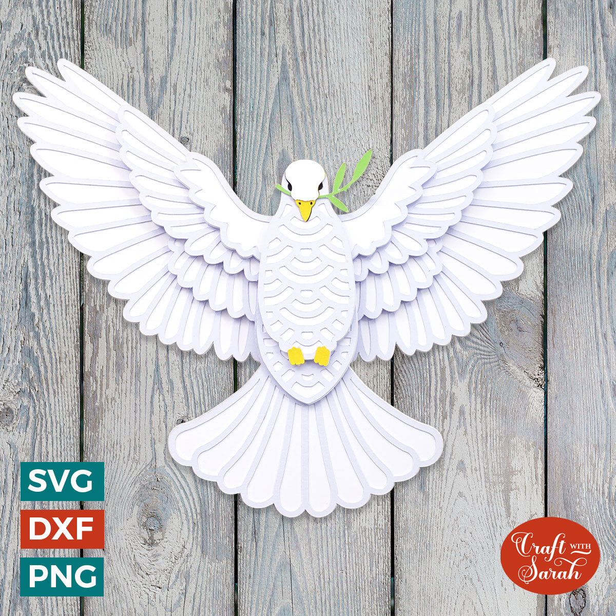 Flying Dove SVG | 3D Easter Dove in Flight SVG – Craft with Sarah