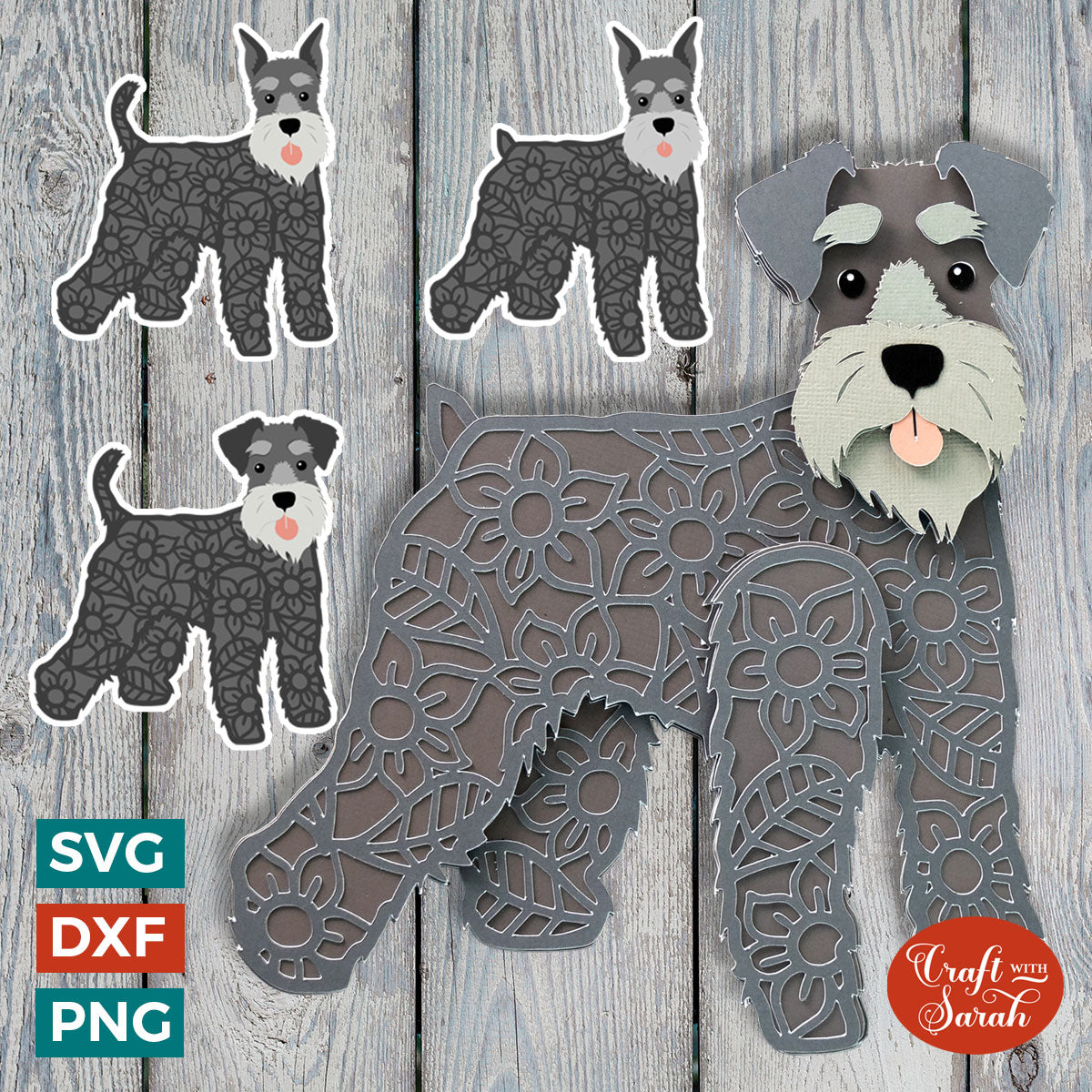 Schnauzer Dog SVG | Layered Miniature Schnauzer Cutting File – Craft ...